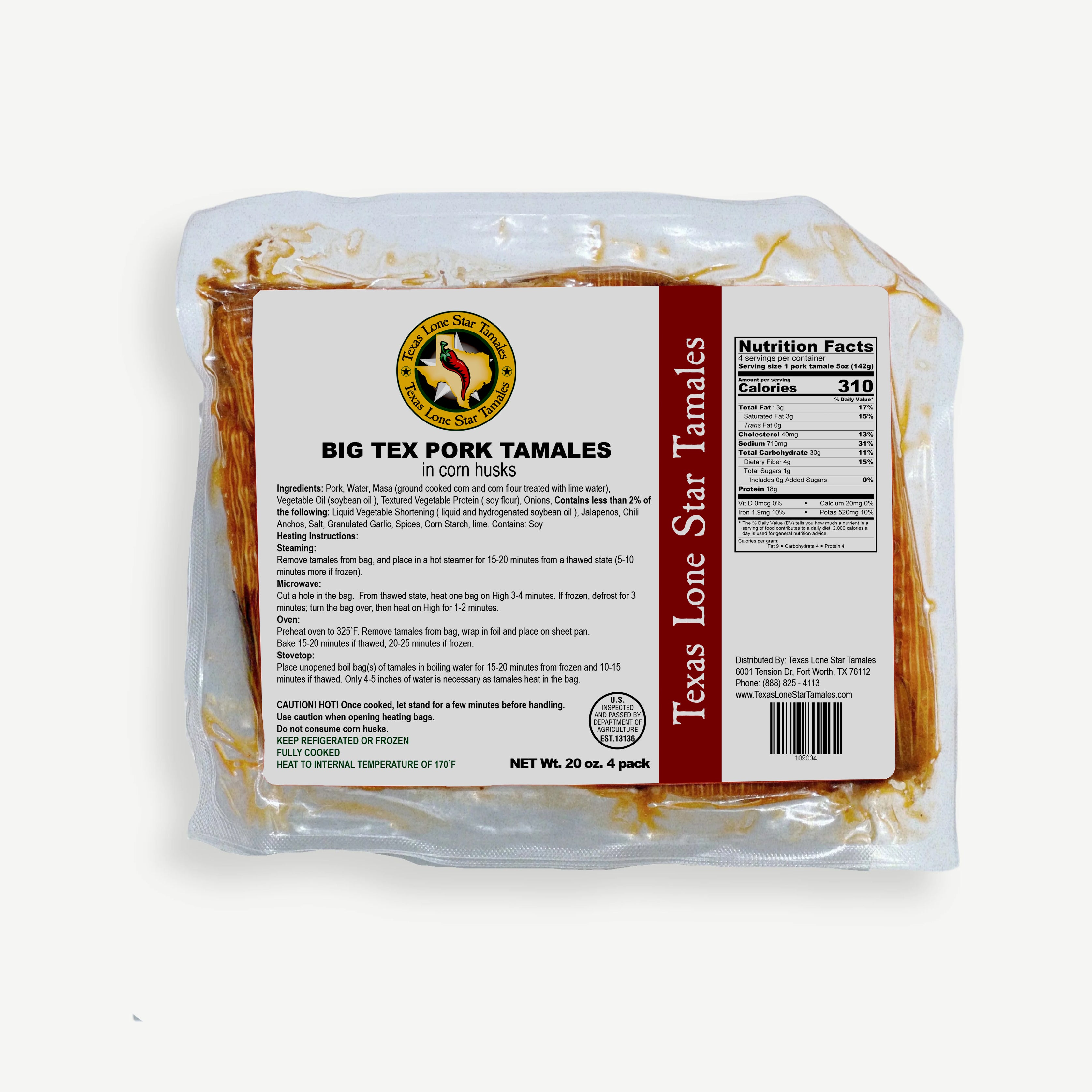 Supersize Pork Tamales - Order Your Tamales Online Today! | Texas Lone ...